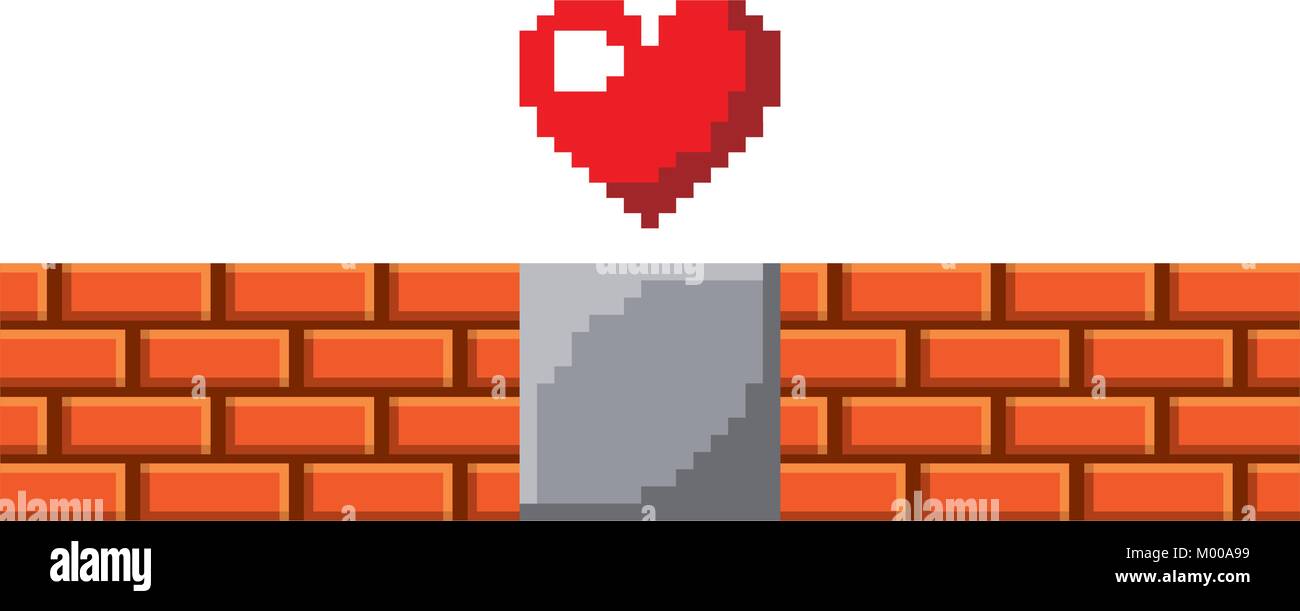 pixelated heart love life game arcade Stock Vector Image & Art - Alamy