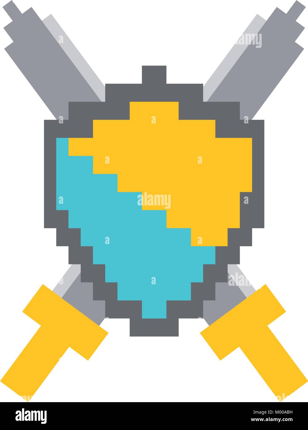 pixelated shield and swords video game Stock Vector Image & Art - Alamy