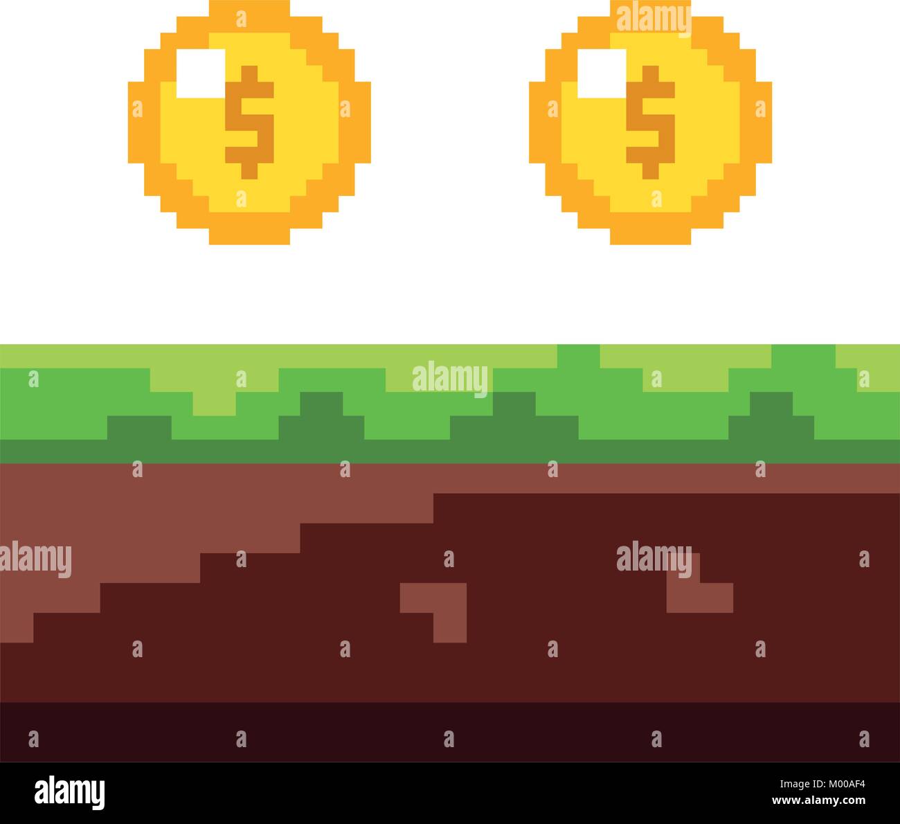 pixeled golden coin treasure score Stock Vector Image & Art - Alamy