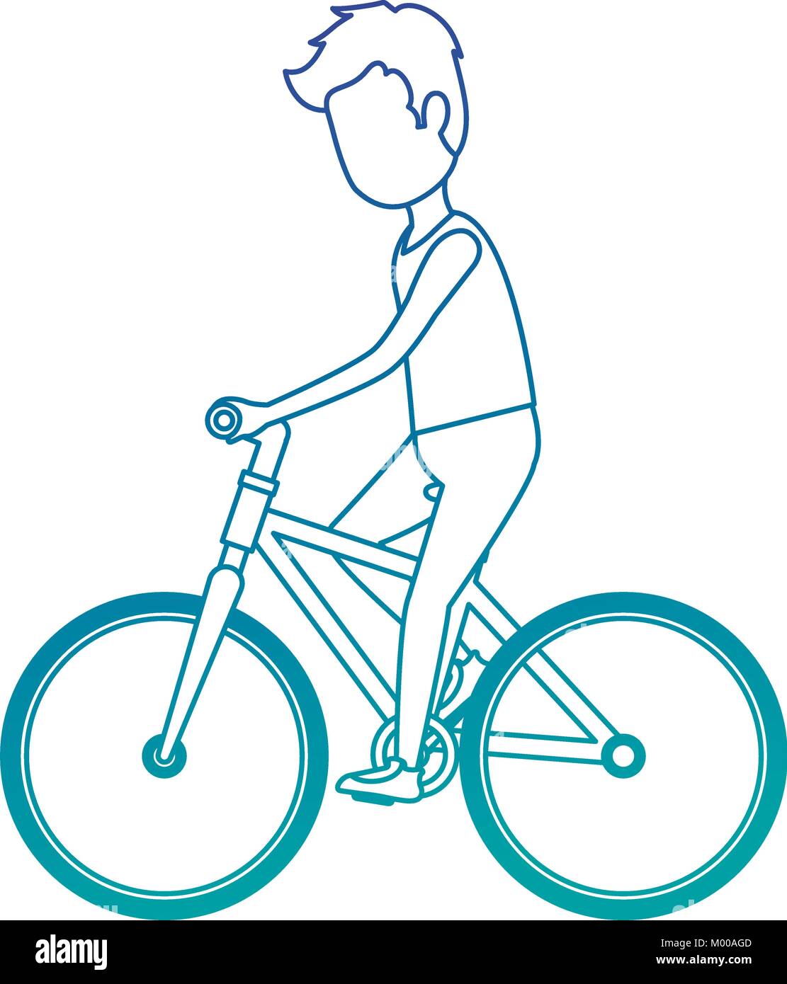 man riding bicycle avatar character vector illustration design Stock ...