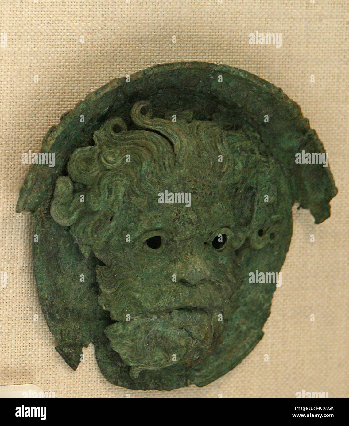 One silver bronze roundel with satyr head face, Greek 325-300 BC, From ...