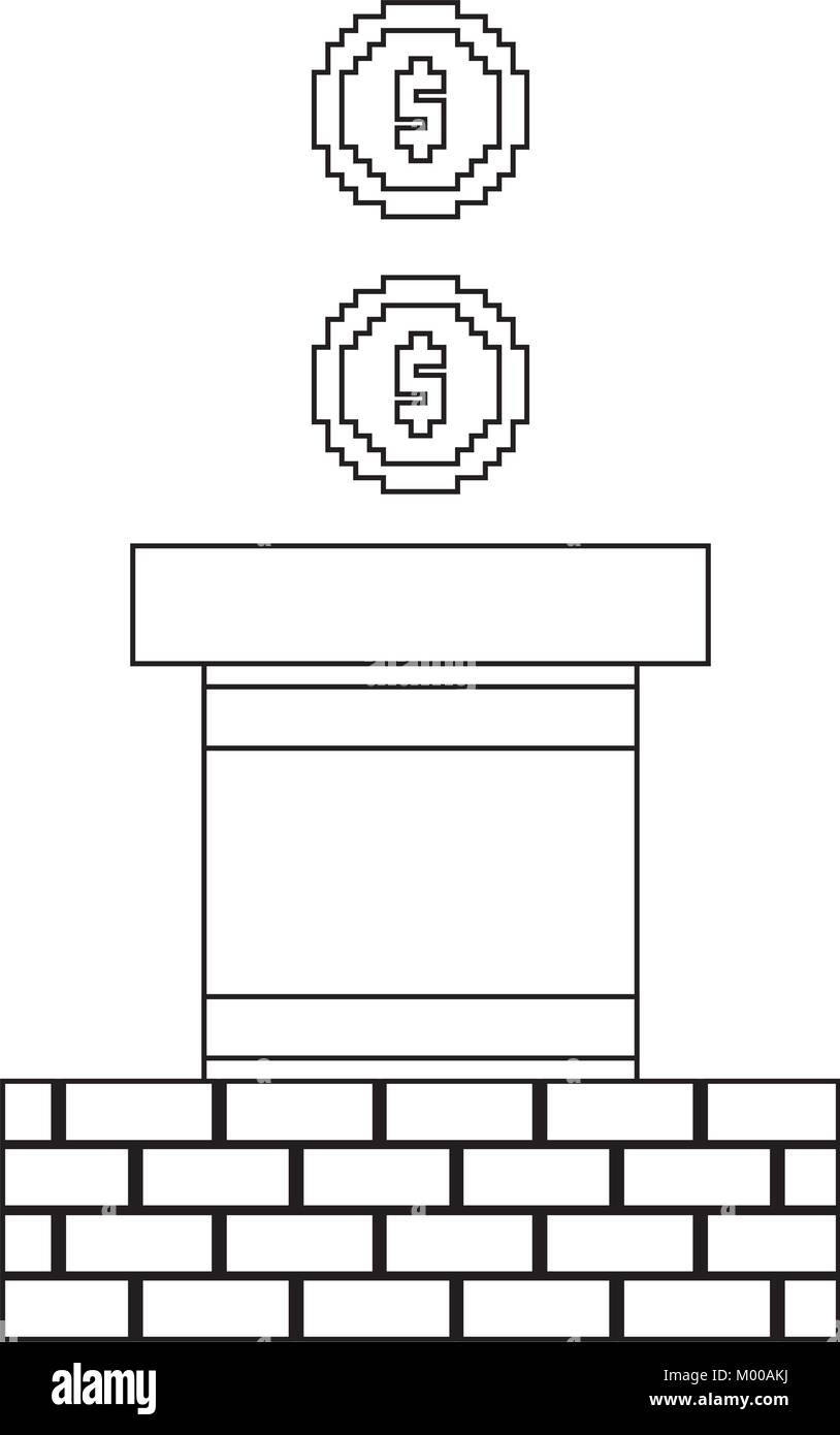 pixeled coin treasure score linear Stock Vector Image & Art - Alamy