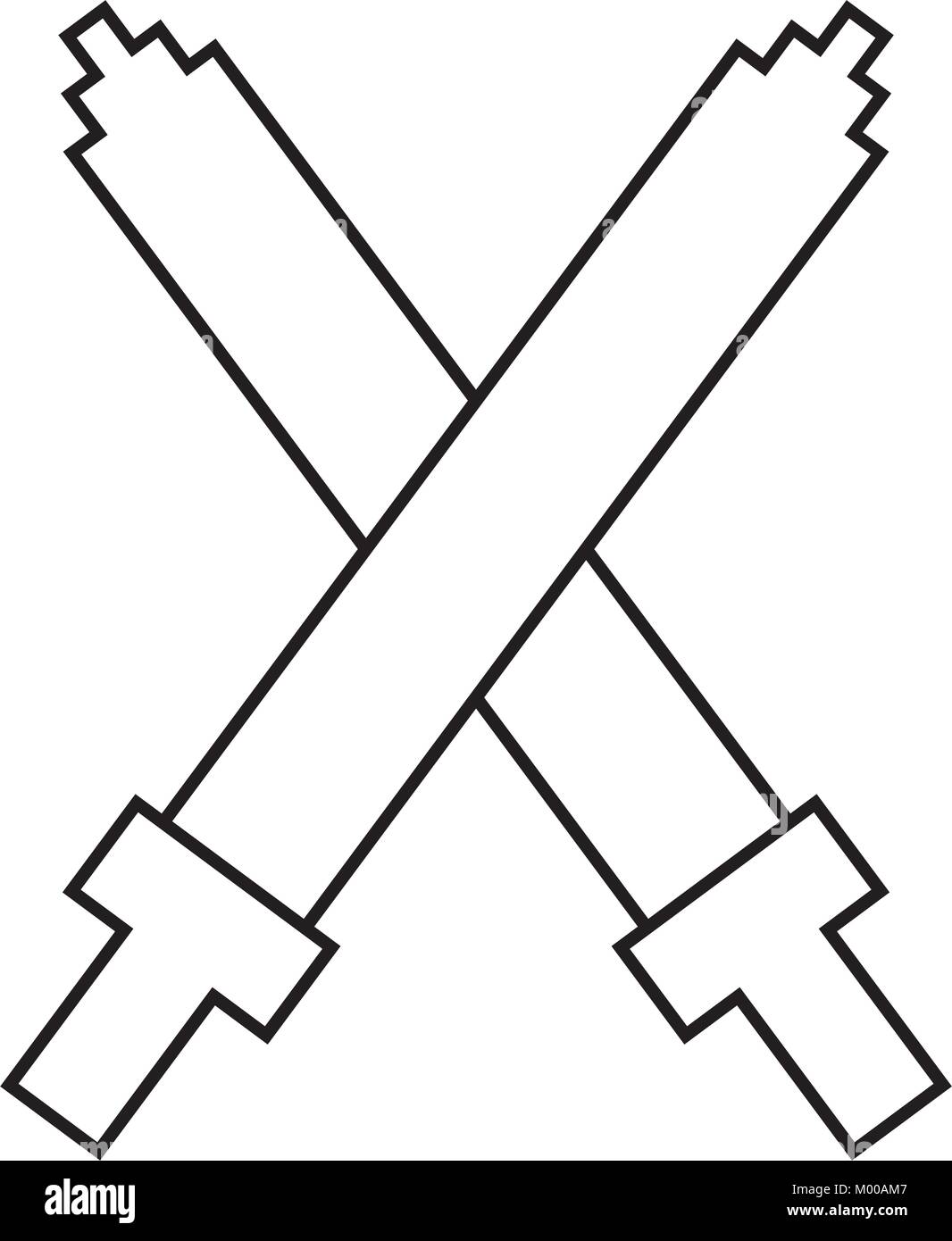 pixel crossed swords video game interface design Stock Vector Image ...