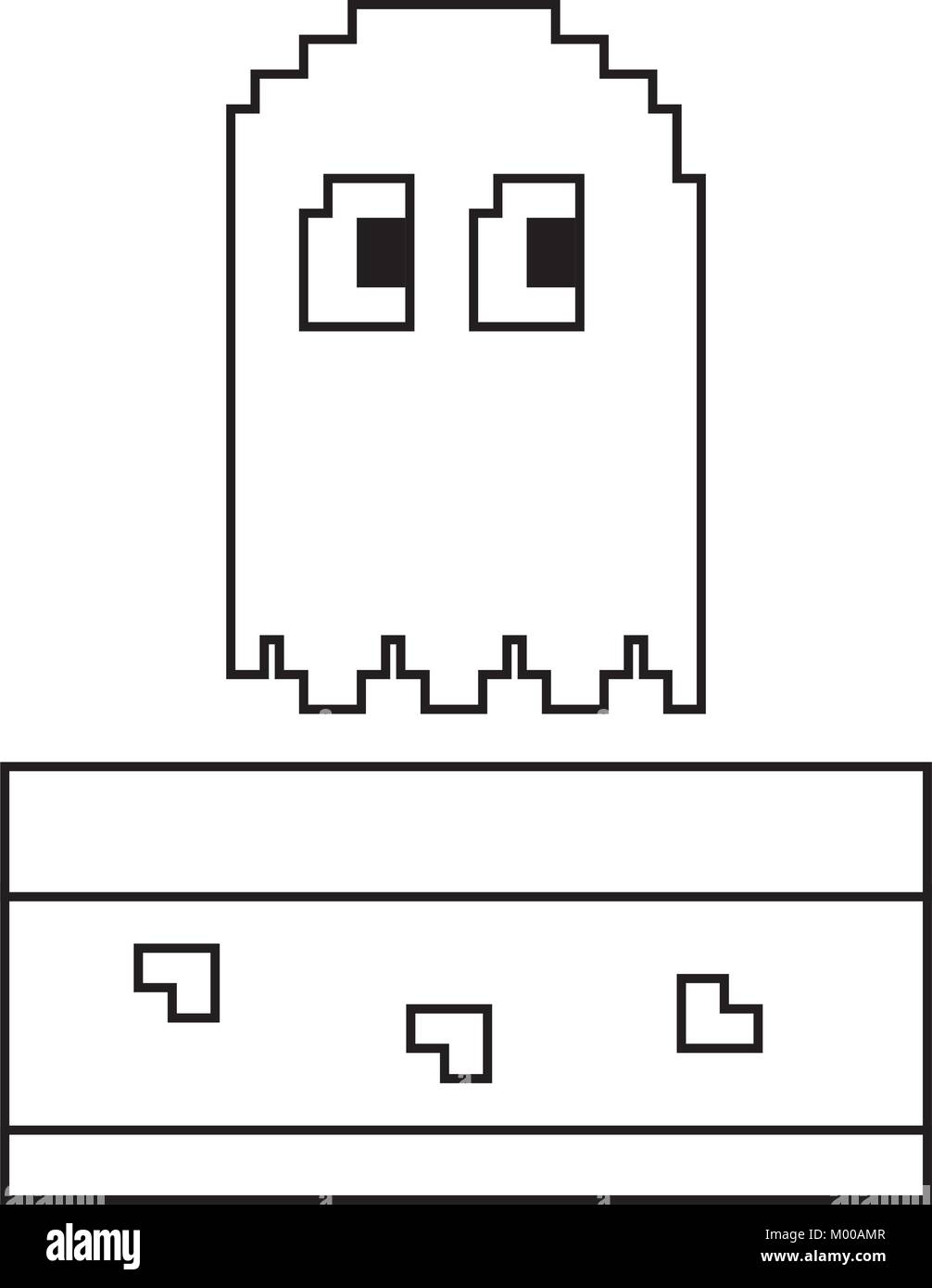 pixel ghost game play character arcade Stock Vector Image & Art - Alamy