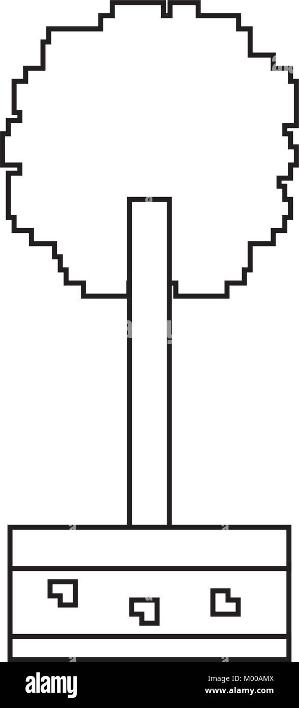 Pixel tree Black and White Stock Photos & Images - Alamy