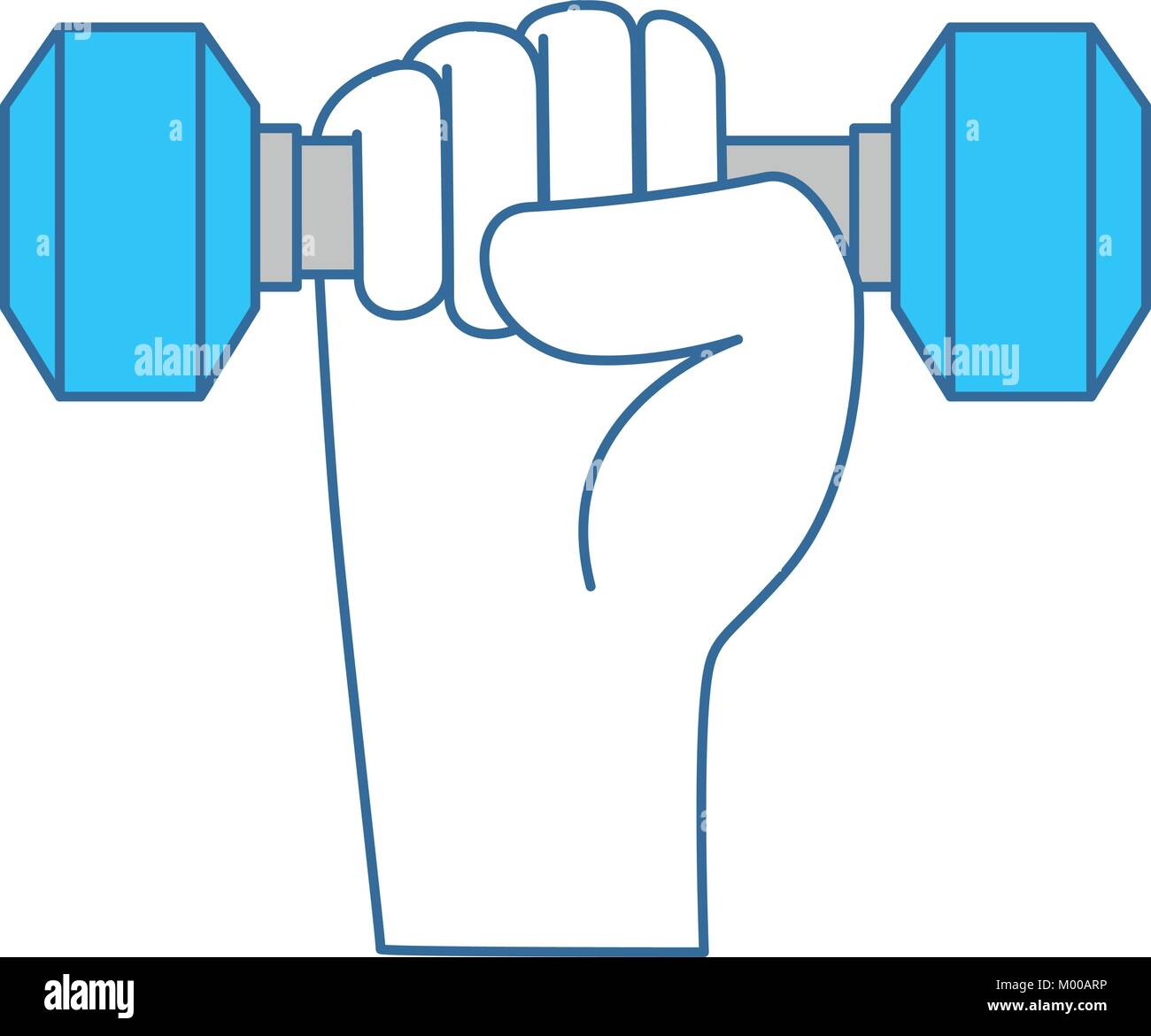 hand with weight lifting gym device vector illustration design Stock ...