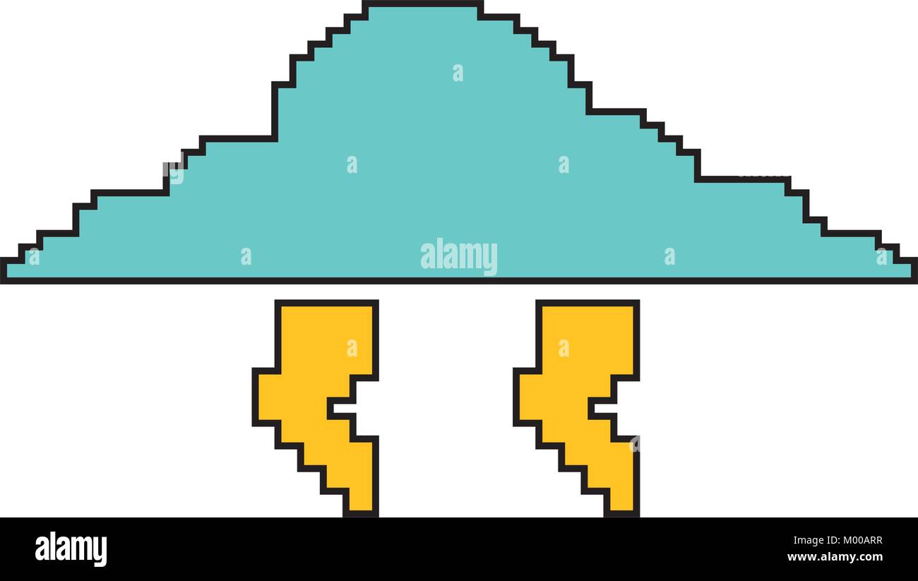 pixelated cloud and thunderbolt weather storm Stock Vector Image & Art ...