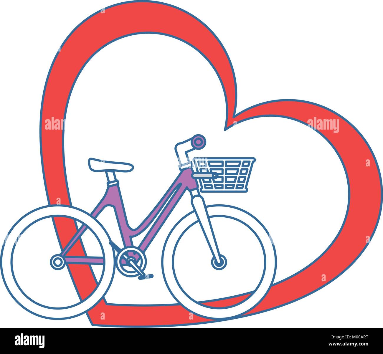 bicycle with love heart vector illustration design Stock Vector Image ...