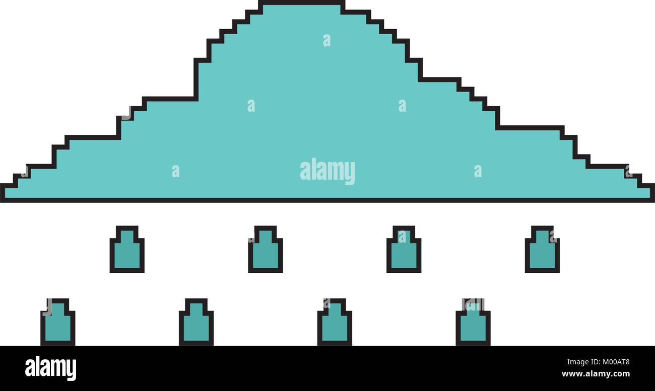 pixelated cloud rainy weather temperature Stock Vector Image & Art - Alamy