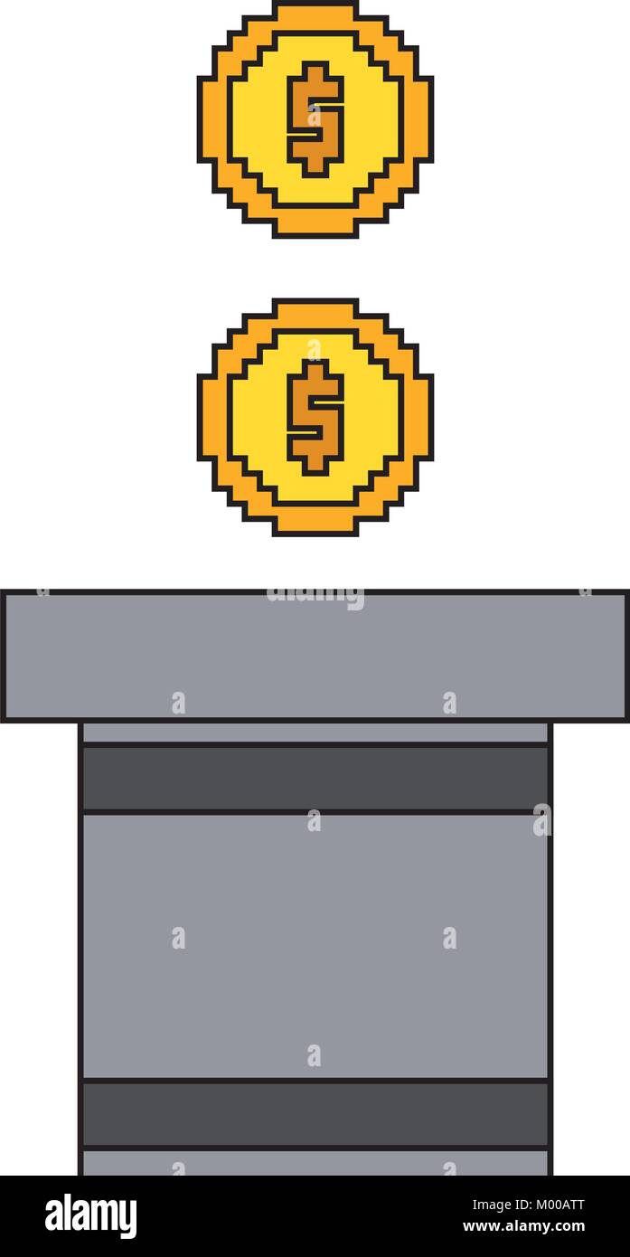 pixeled golden coin treasure score Stock Vector Image & Art - Alamy