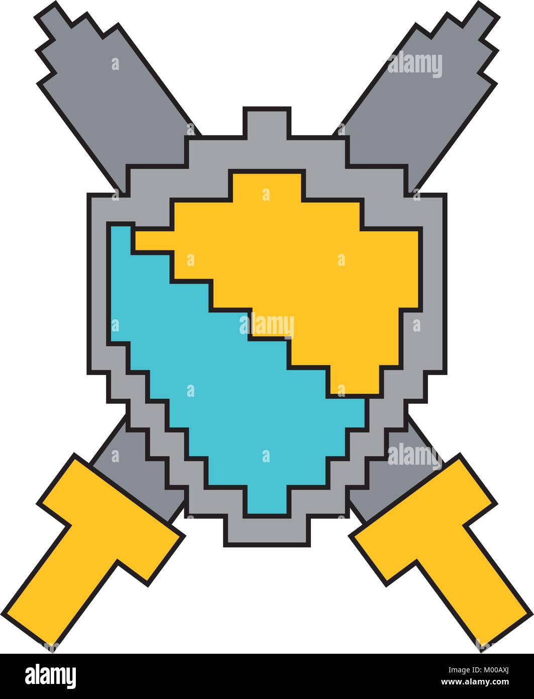 pixelated shield and swords video game Stock Vector Image & Art - Alamy