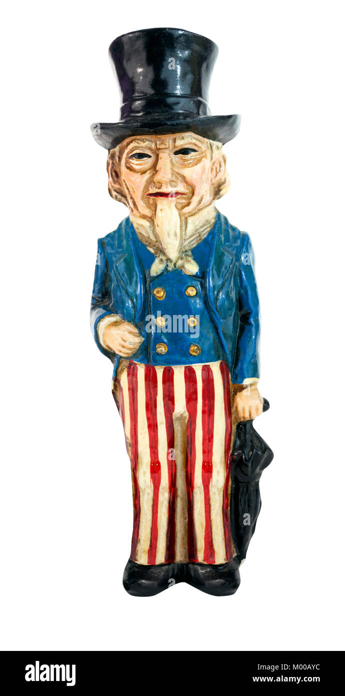 Vintage Uncle Sam americana figurine. Isolated Stock Photo - Alamy
