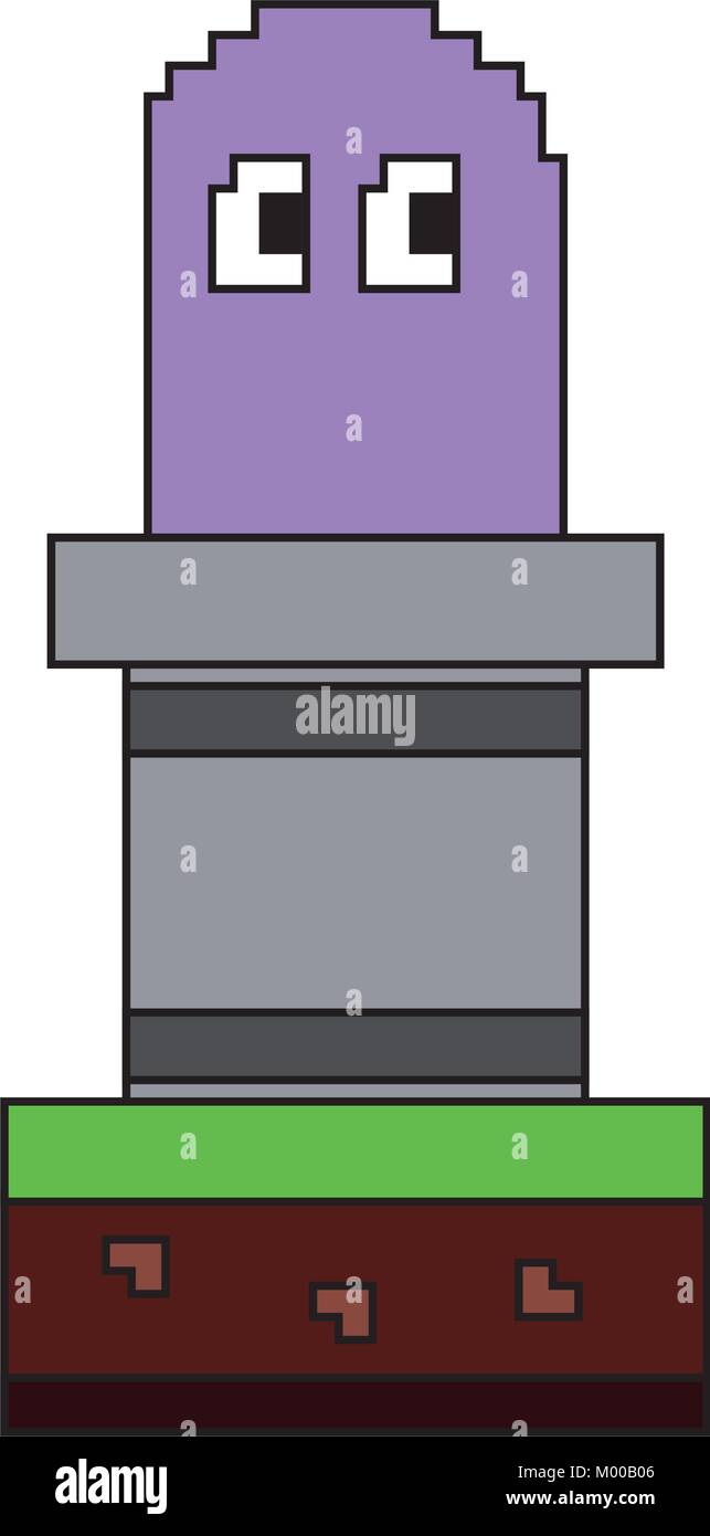 pixel ghost game play character arcade Stock Vector Image & Art - Alamy