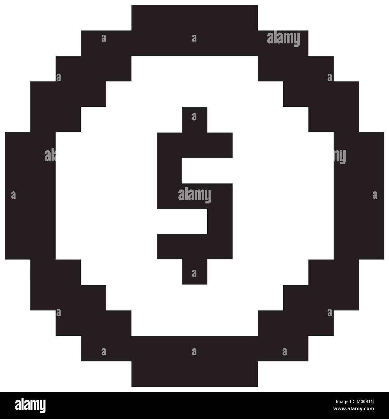 money coin pixel dollar currency Stock Vector Image & Art - Alamy
