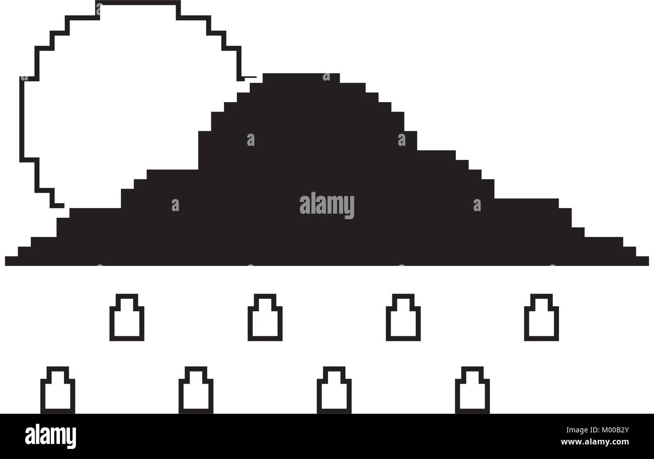 pixelated cloud sun and rain drops climate Stock Vector Image & Art - Alamy