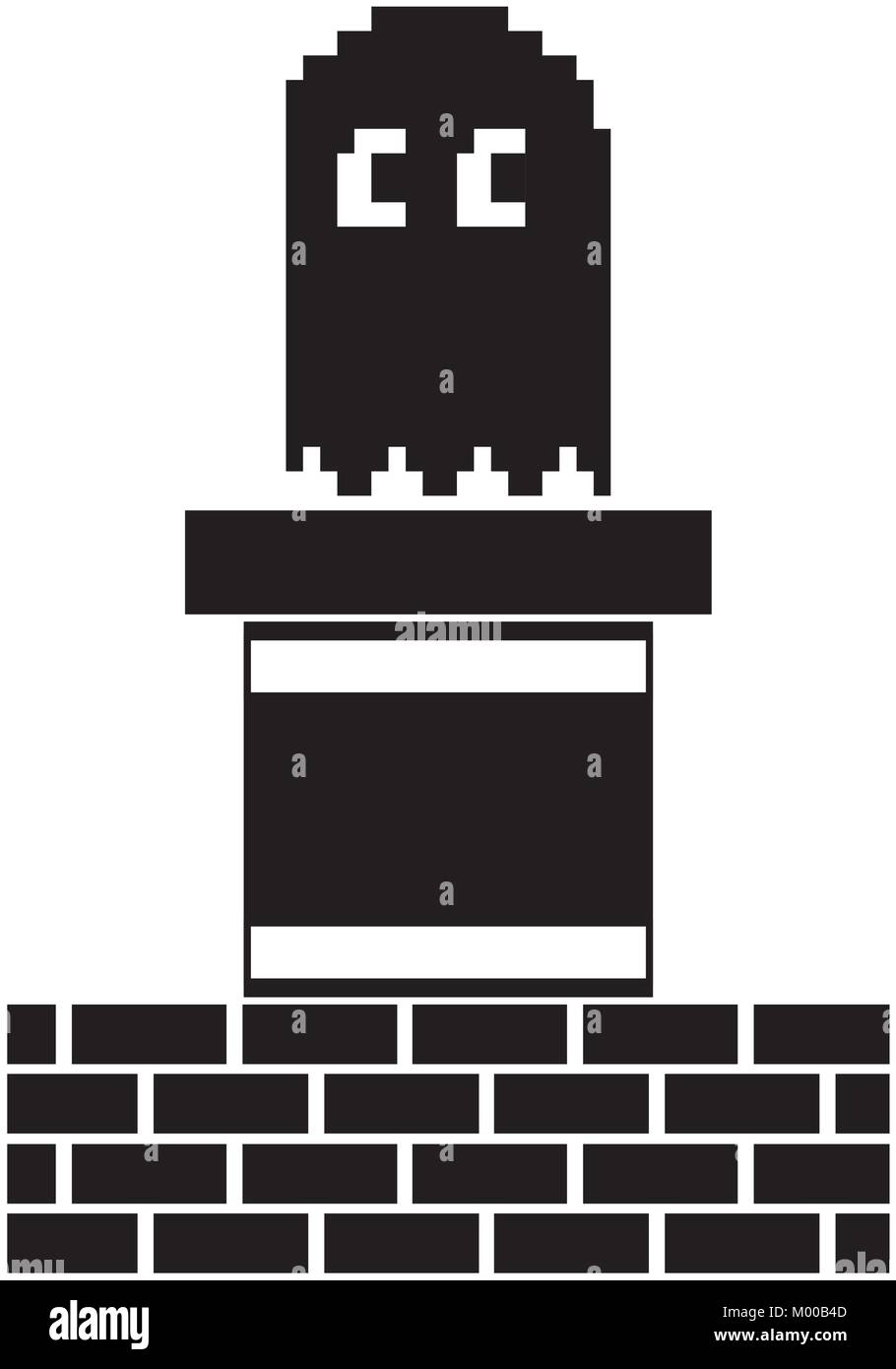 pixel ghost and wall brick game play arcade Stock Vector Image & Art ...
