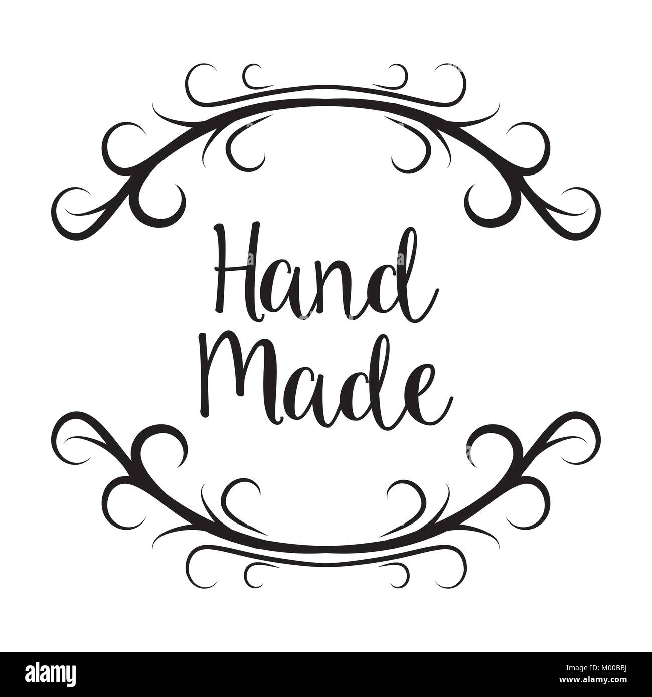 hand made handwriting emblem image Stock Vector Image & Art - Alamy