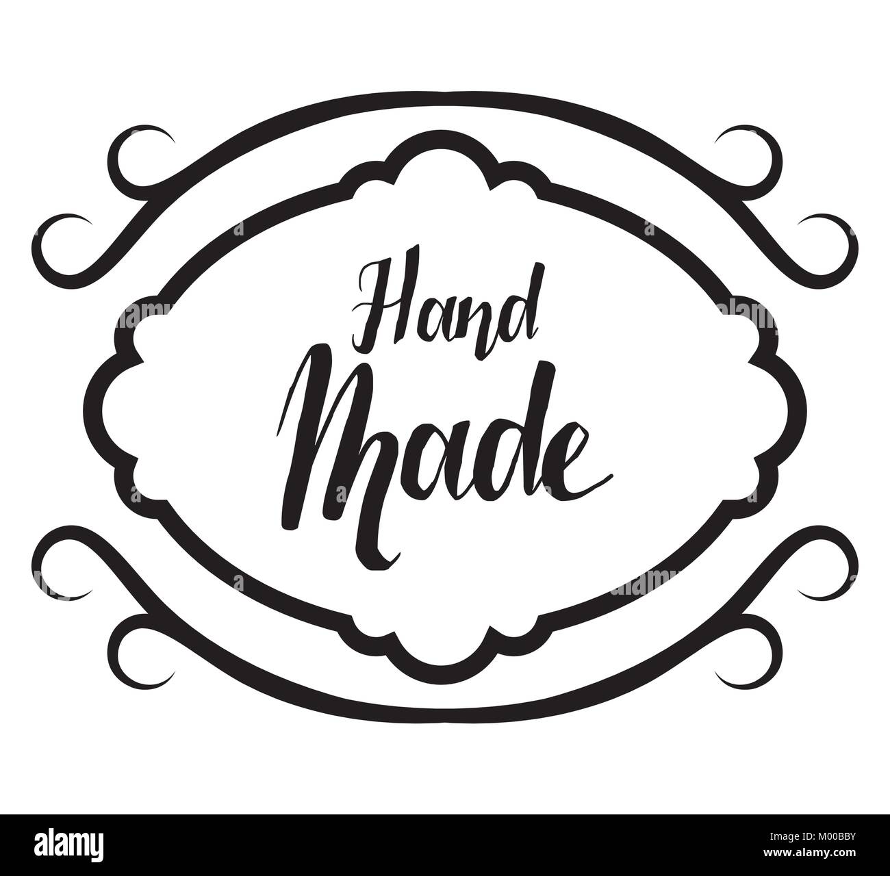 hand made handwriting emblem image Stock Vector Image & Art - Alamy