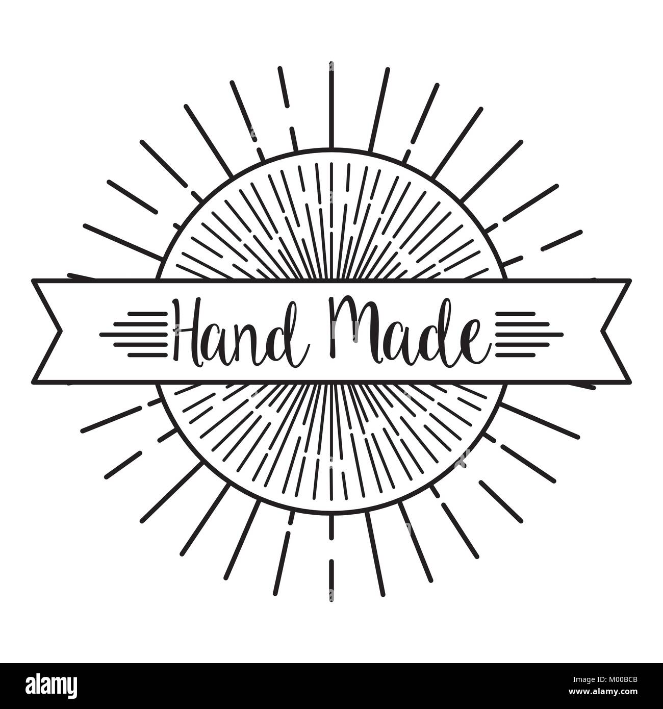 hand made handwriting emblem image Stock Vector Image & Art - Alamy