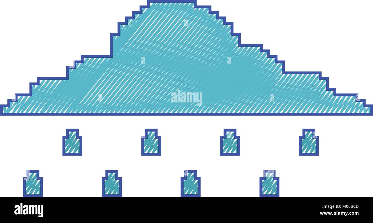 pixelated cloud rainy weather temperature Stock Vector Image & Art - Alamy