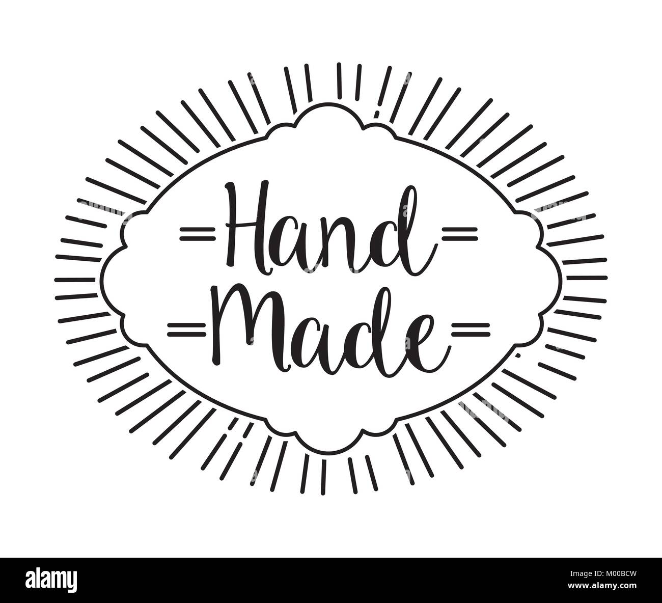 hand made handwriting emblem image Stock Vector Image & Art - Alamy