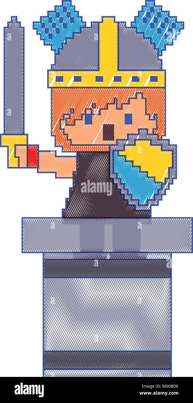 pixel character knight game interface level Stock Vector Image & Art ...