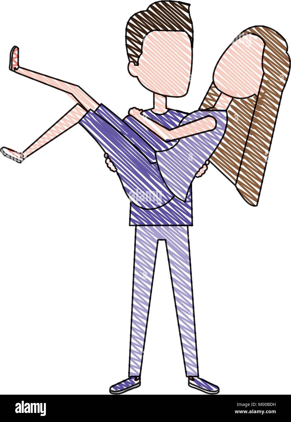 man carrying woman characters vector illustration design Stock Vector ...