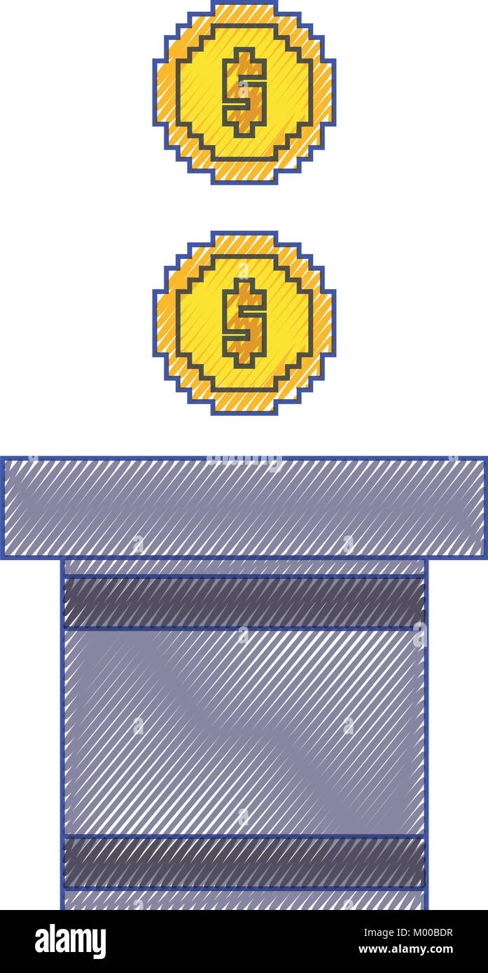 pixeled golden coin treasure score Stock Vector Image & Art - Alamy