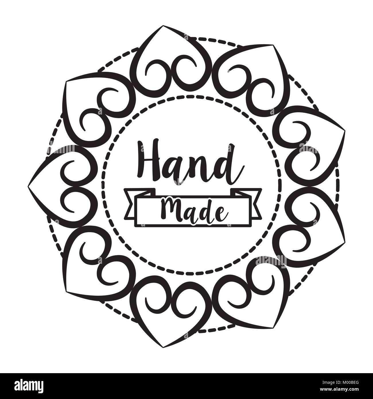 hand made handwriting emblem image Stock Vector Image & Art - Alamy