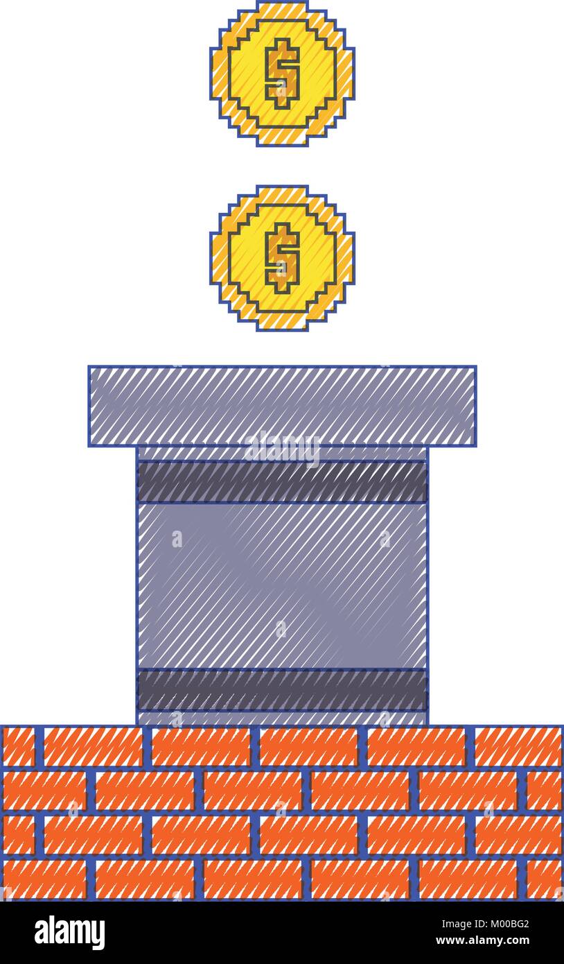 Gold coin wall Stock Vector Images - Alamy