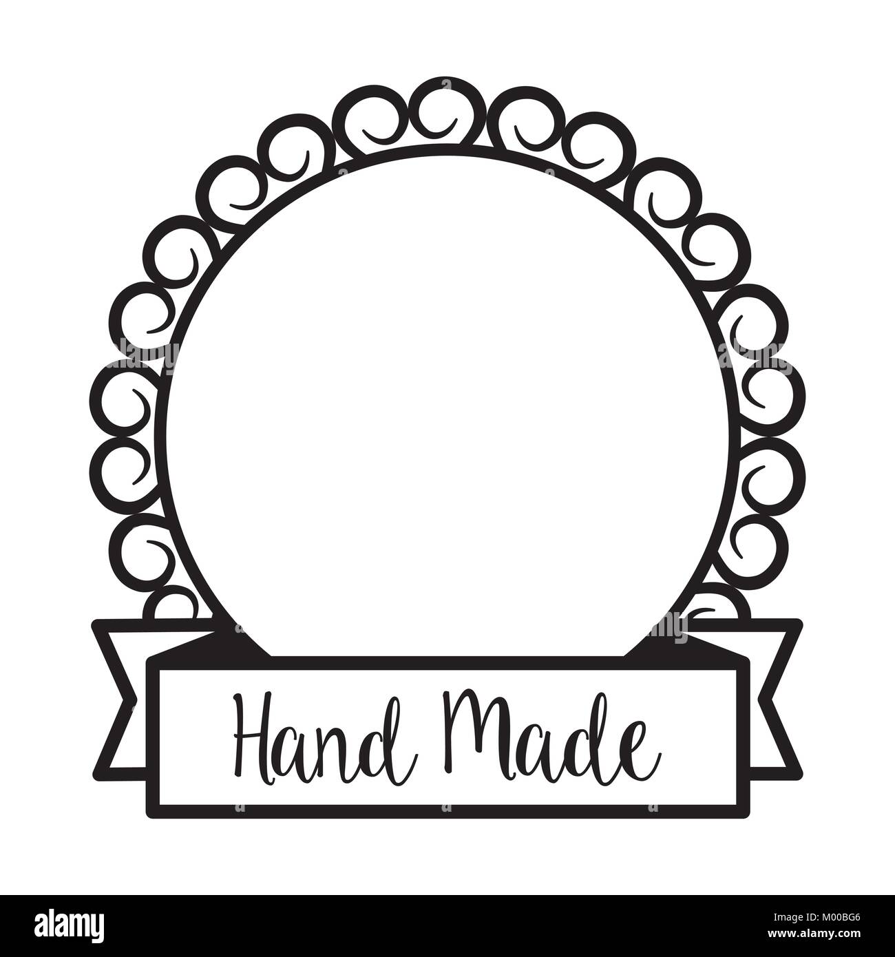 hand made handwriting emblem image Stock Vector Image & Art - Alamy