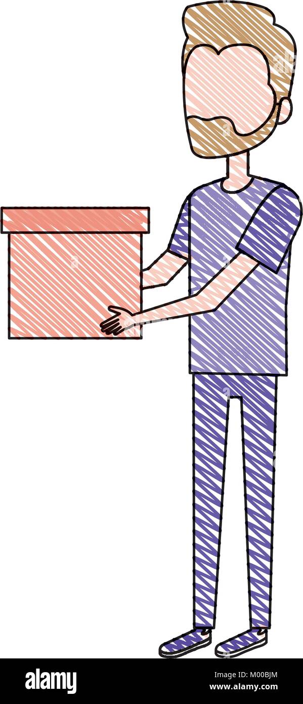 man with box avatar vector illustration design Stock Vector Image & Art ...