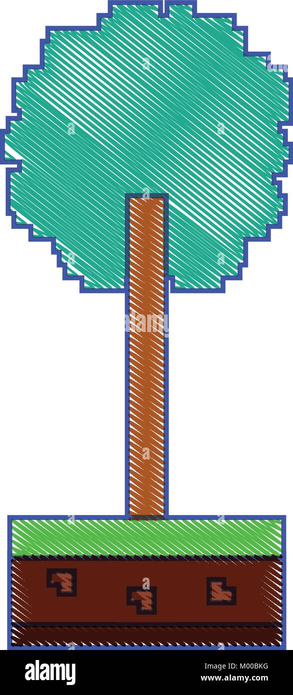 pixel tree grass nature ecology Stock Vector Image & Art - Alamy