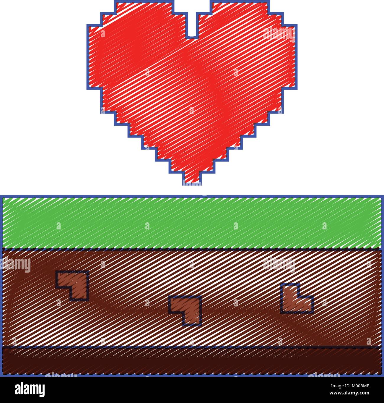 Video game heart pixelated icon hi-res stock photography and images - Alamy