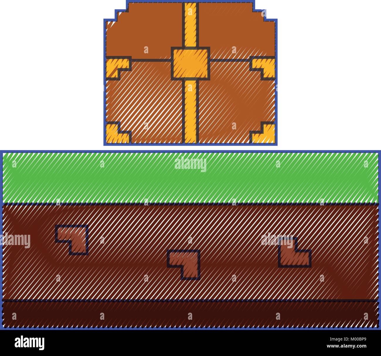 pixelated video game treasure chest Stock Vector Image & Art - Alamy