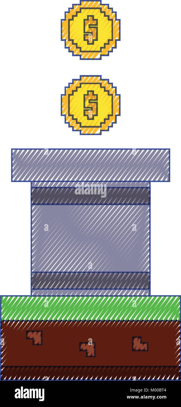 pixeled golden coin treasure score Stock Vector Image & Art - Alamy