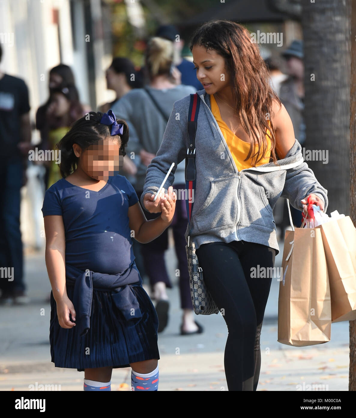 Christina Milian goes shopping with daughter Violet Madison Nash Featuring: Christina Milian ...