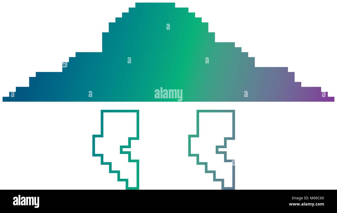 pixelated cloud and thunderbolt weather storm Stock Vector Image & Art ...