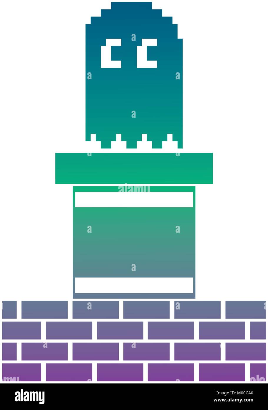 pixel ghost and wall brick game play arcade Stock Vector Image & Art ...