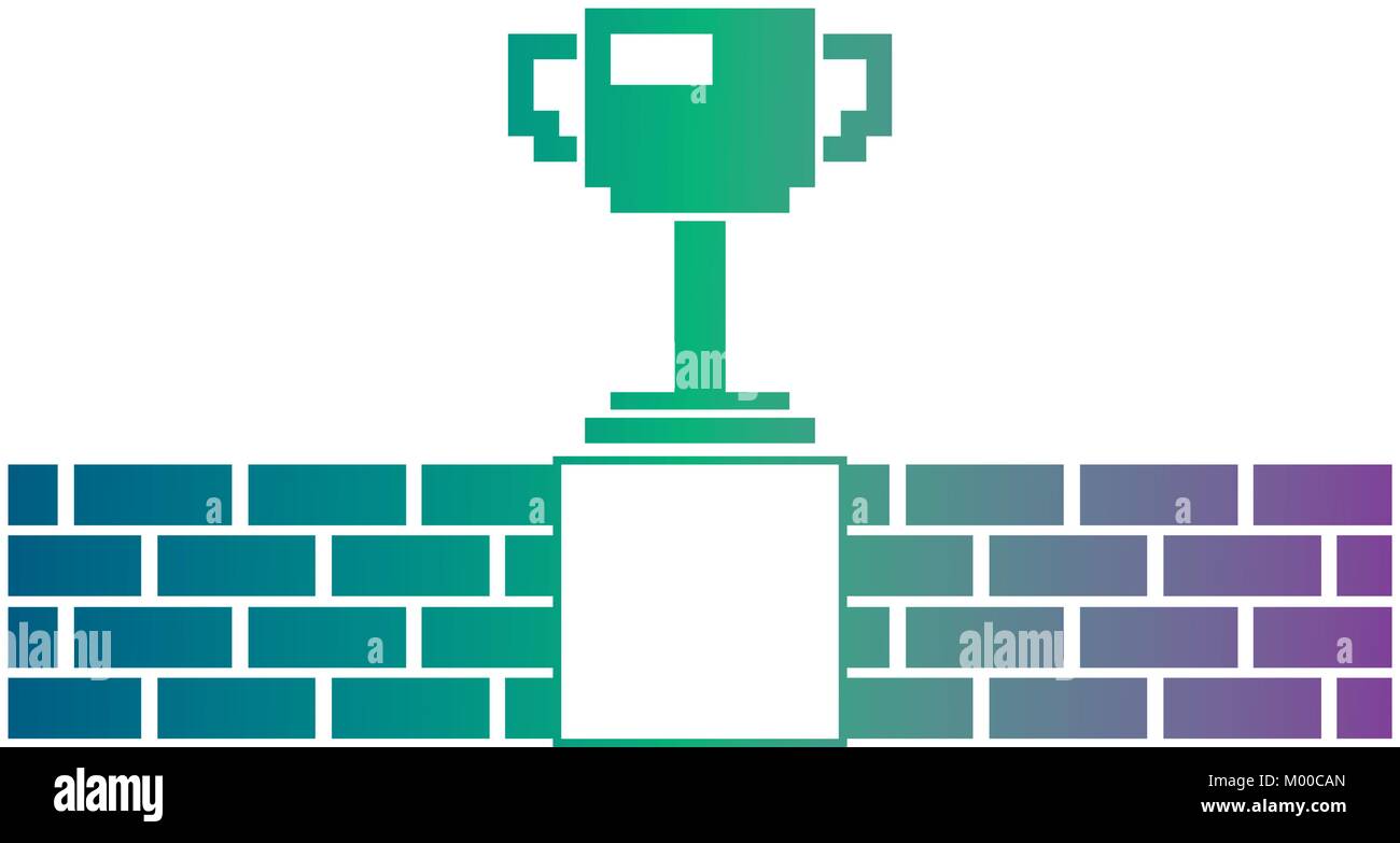 pixel trophy prize game brick wall Stock Vector Image & Art - Alamy