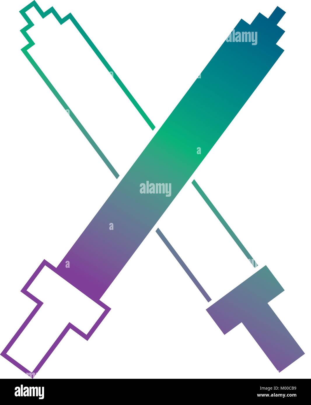 pixel crossed swords video game interface design Stock Vector Image ...