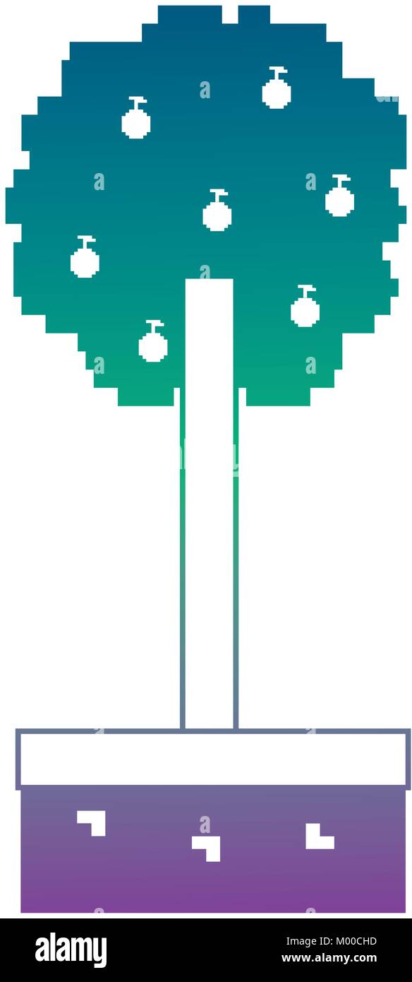 pixelated tree with fruits nature ecology Stock Vector Image & Art - Alamy