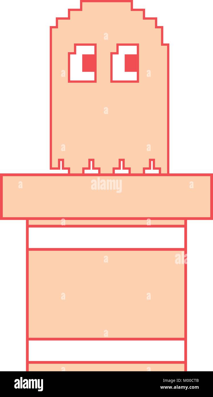 pixel ghost game play character arcade Stock Vector Image & Art - Alamy