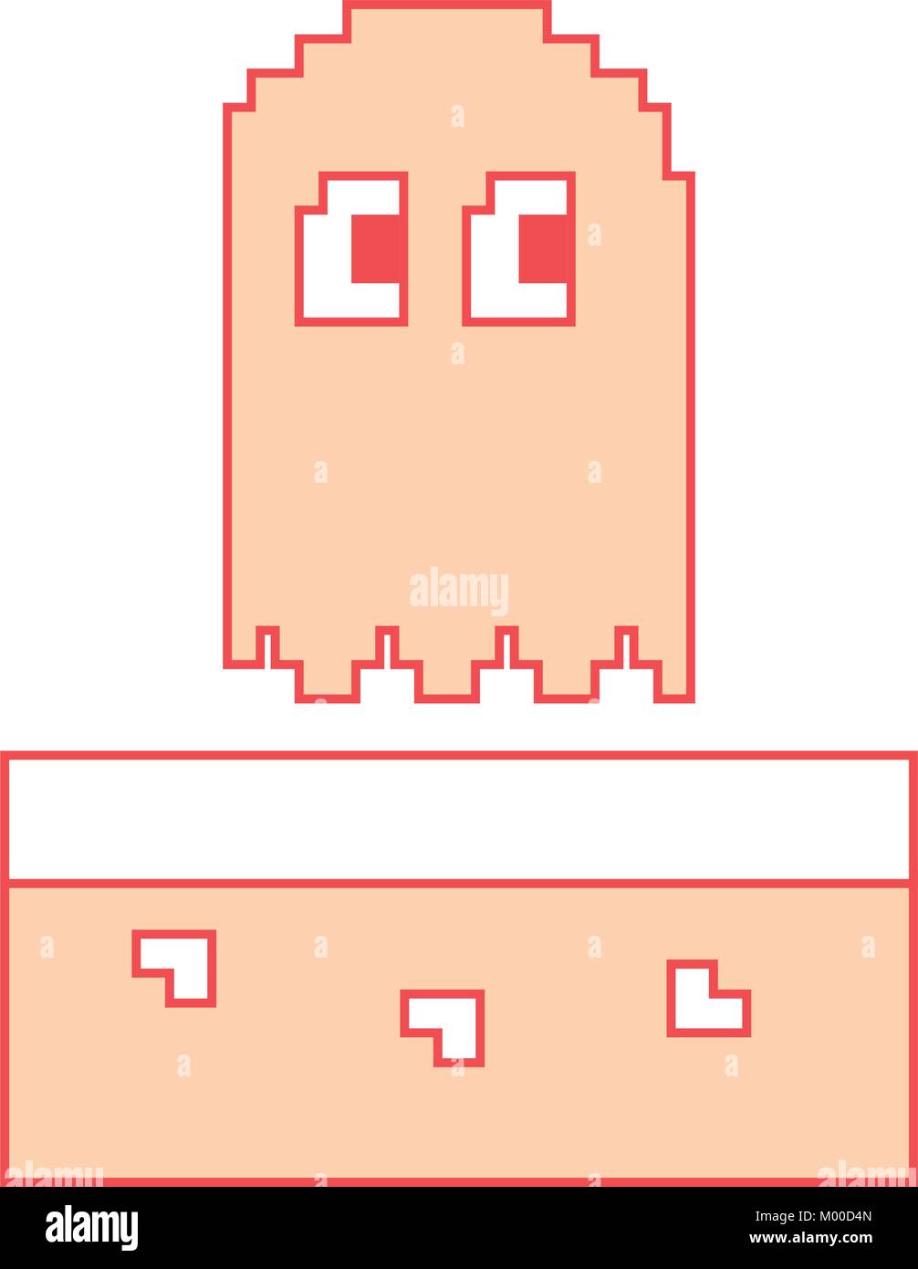 pixel ghost game play character arcade Stock Vector Image & Art - Alamy