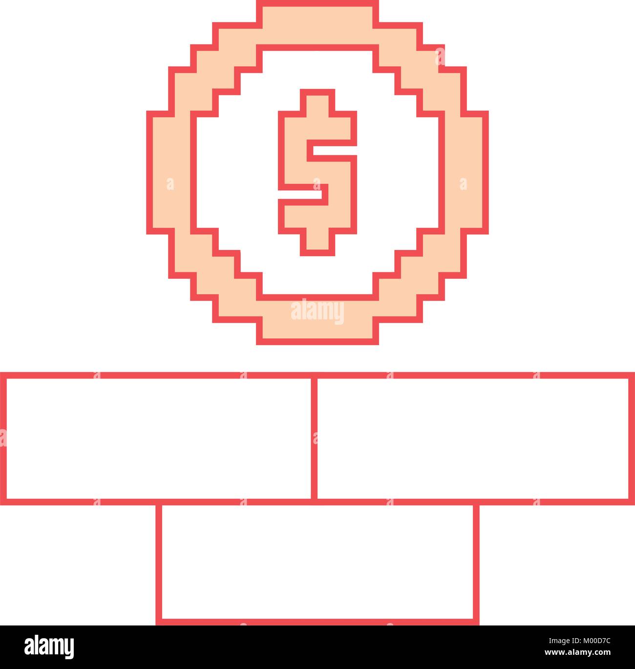 pixeled golden coin treasure score Stock Vector Image & Art - Alamy