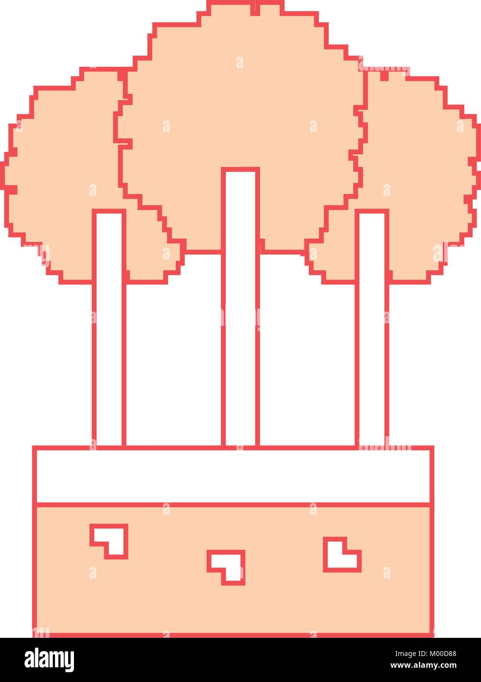 set of pixel tree foliage trunk nature Stock Vector Image & Art - Alamy