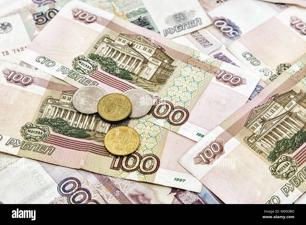 A lot of Russian money. Coins and rubles Stock Photo - Alamy