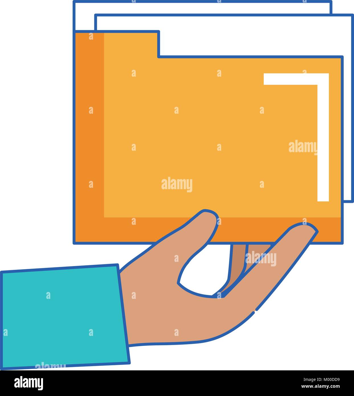hand with file folder documents icon vector illustration design Stock ...