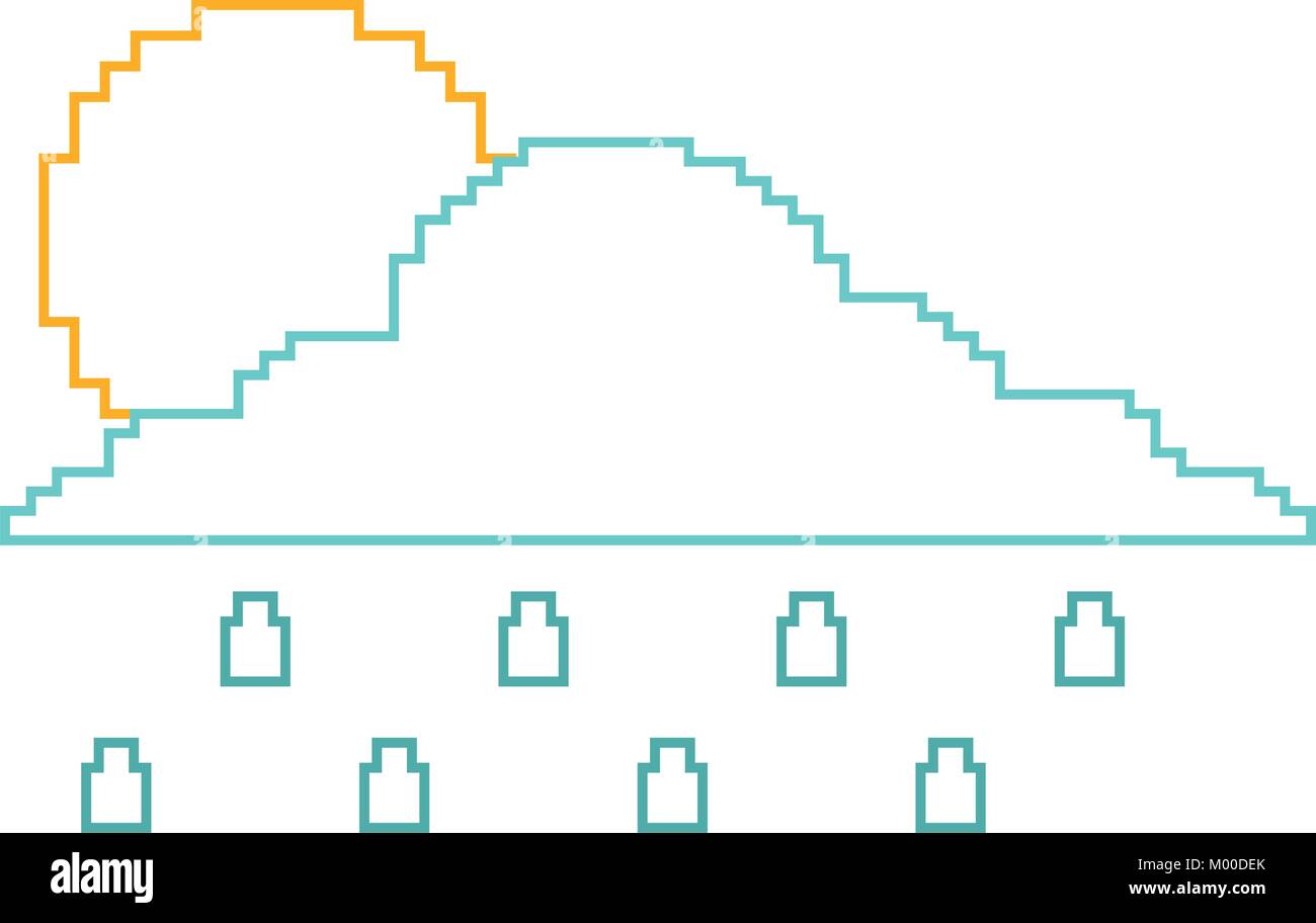 pixelated cloud sun and rain drops climate Stock Vector Image & Art - Alamy