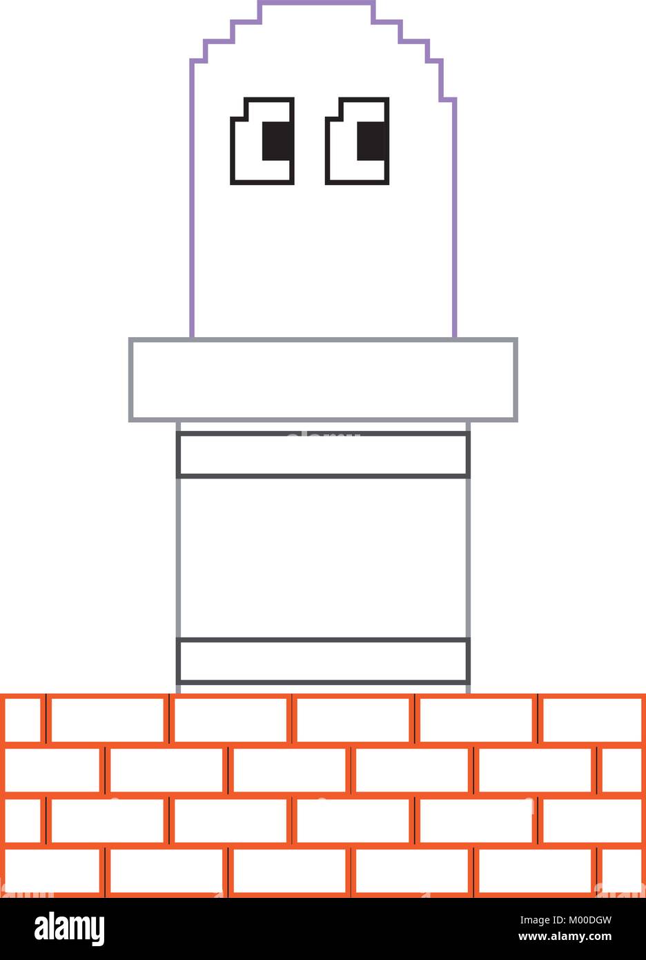 pixel ghost and wall brick game play arcade Stock Vector Image & Art ...
